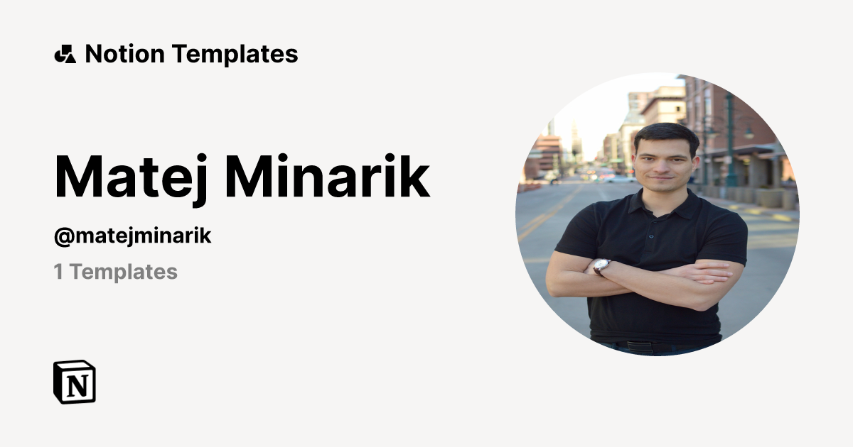 Matej Minarik | Template Creator | Notion Marketplace