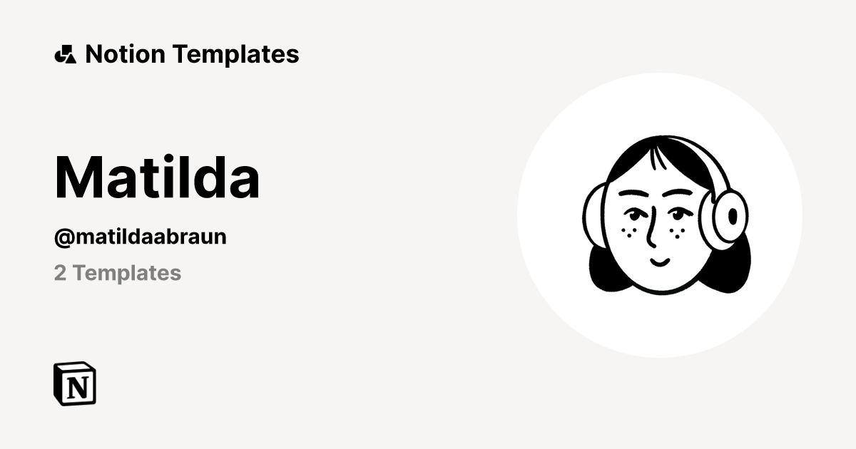 Matilda | Template Creator | Notion Marketplace