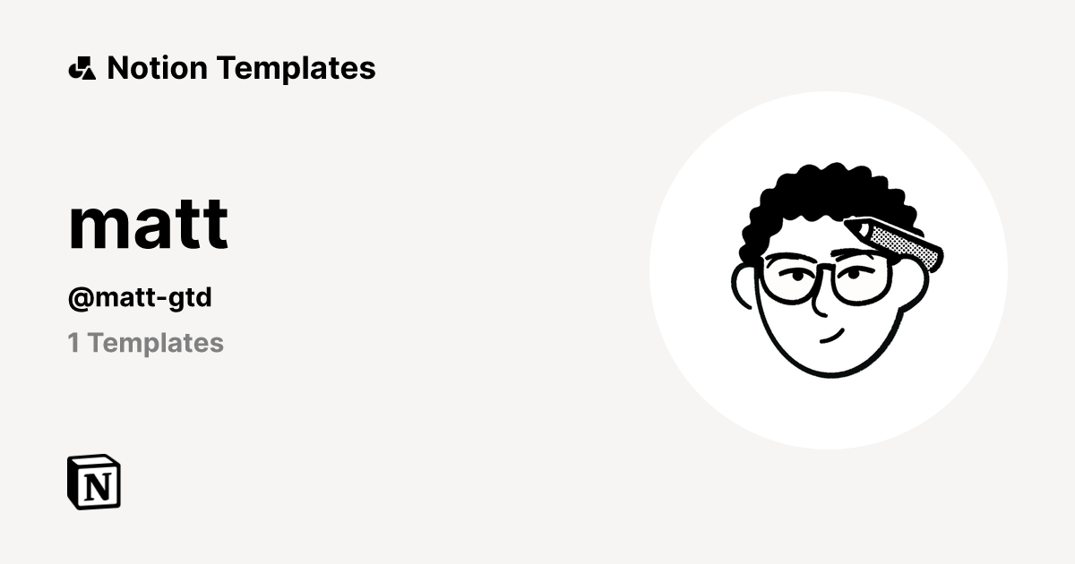matt | Template Creator | Notion Marketplace