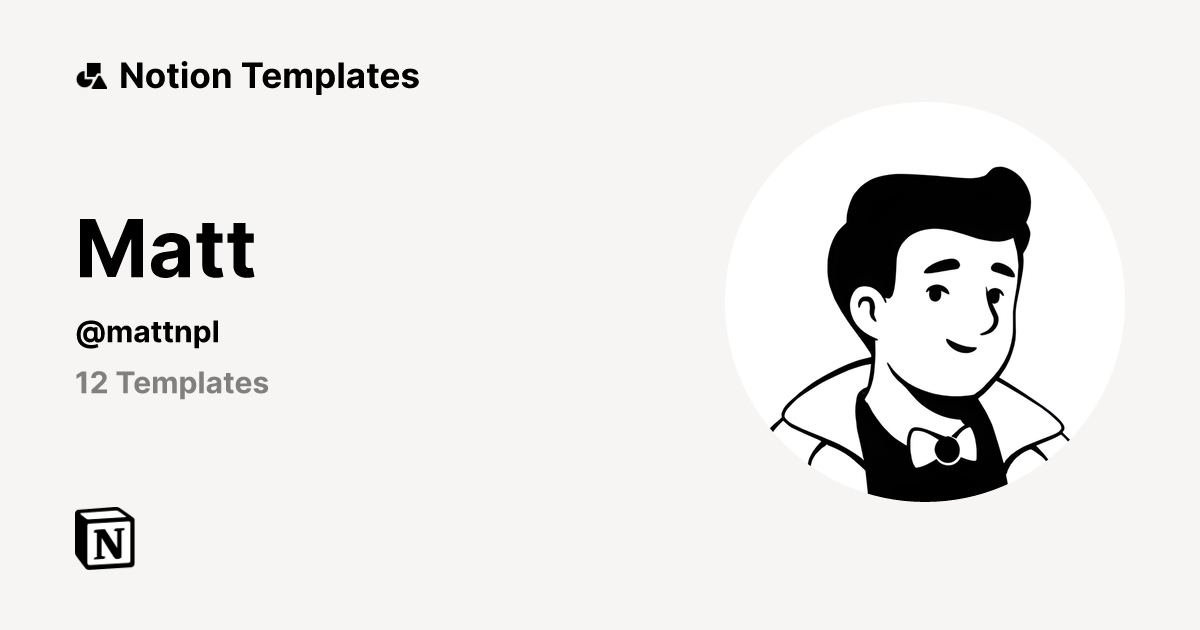 Matt | Template Creator | Notion Marketplace