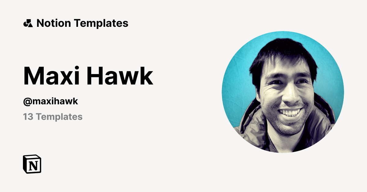 Maxi Hawk | Template Creator | Notion Marketplace
