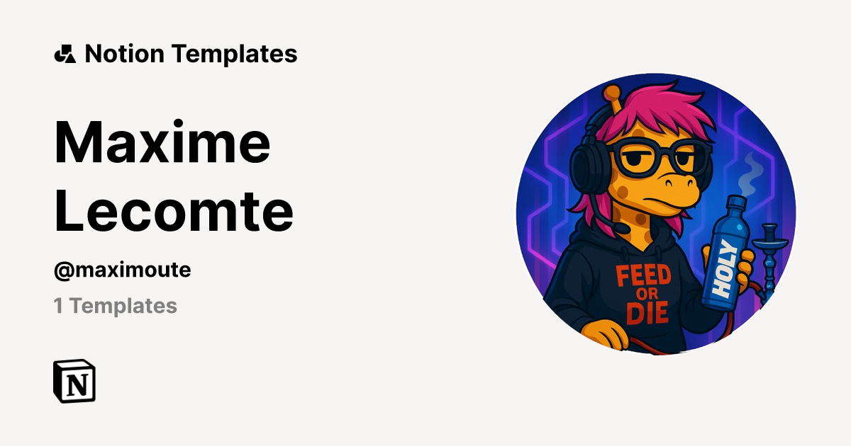 Maxime Lecomte | Template Creator | Notion Marketplace