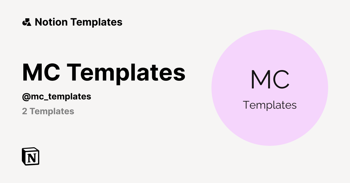 MC Templates | Template Creator | Notion Marketplace
