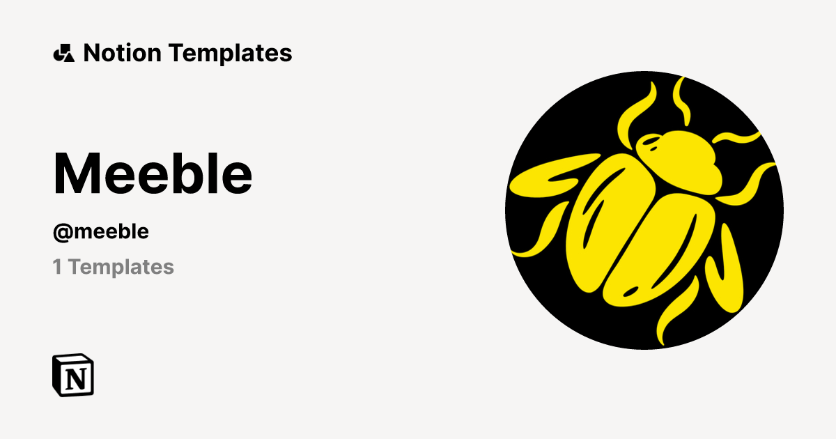 Meeble | Template Creator | Notion Marketplace
