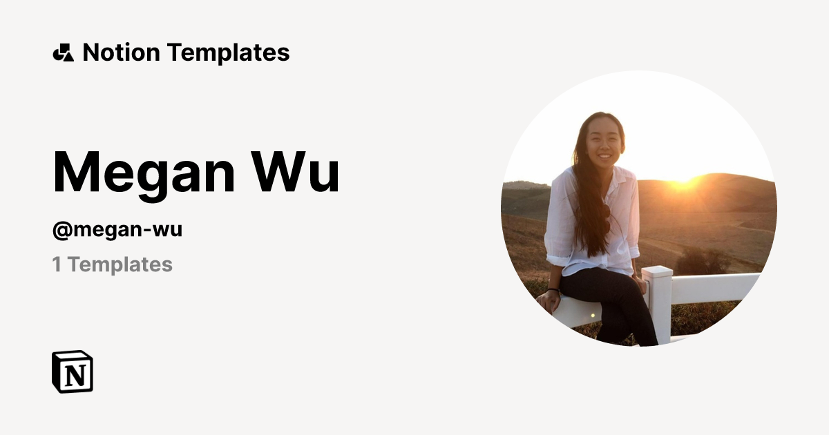 Megan Wu | Template Creator | Notion Marketplace