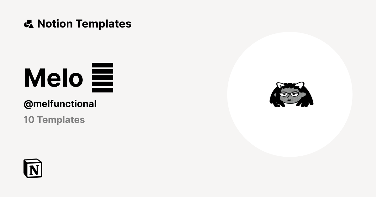 Melo | Template Creator | Notion Marketplace