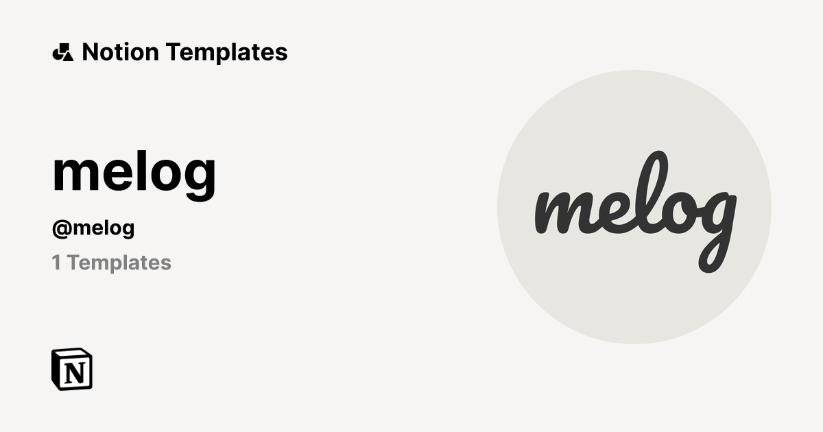 melog | Template Creator | Notion Marketplace