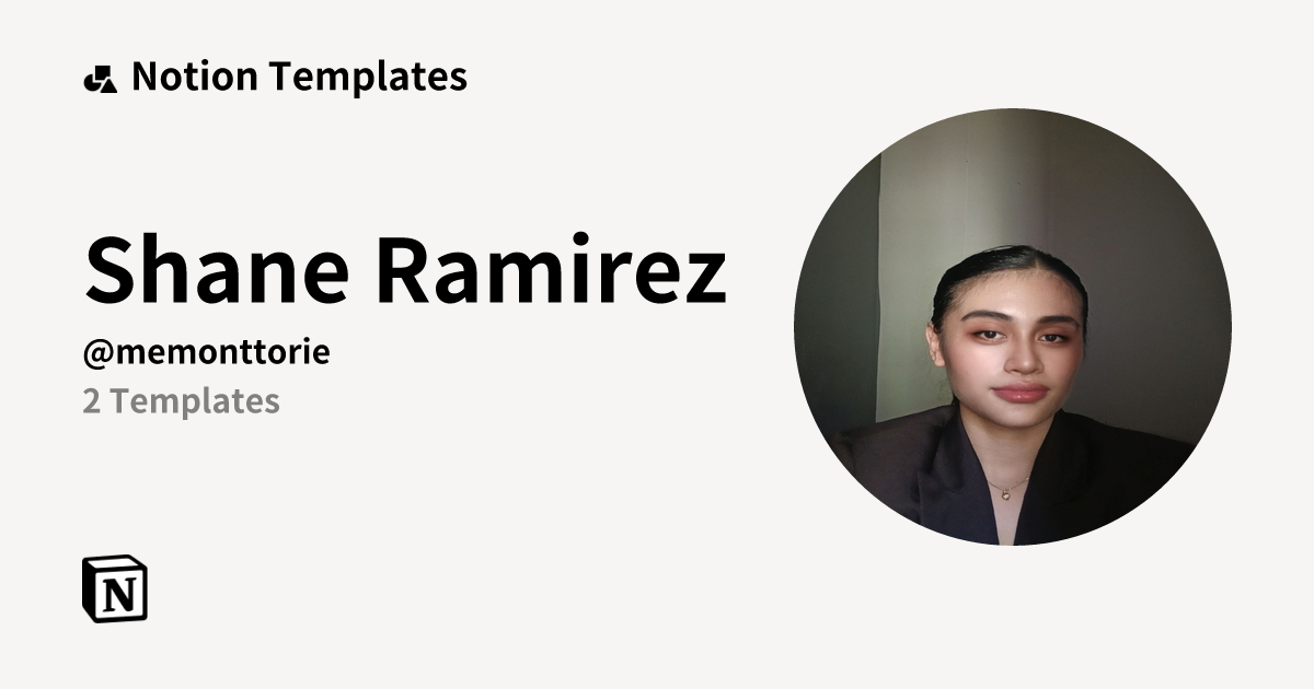 Shane Ramirez | Template Creator | Notion Marketplace