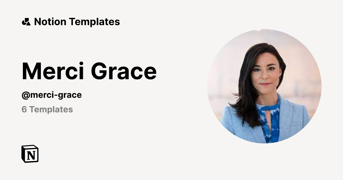 Merci Grace | Template Creator | Notion Marketplace