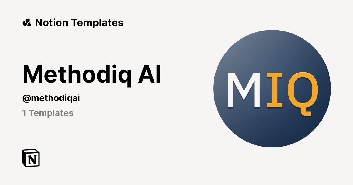 Methodiq AI | Template Creator | Notion Marketplace