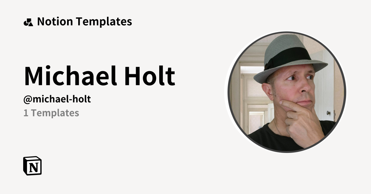 Michael Holt | Template Creator | Notion Marketplace