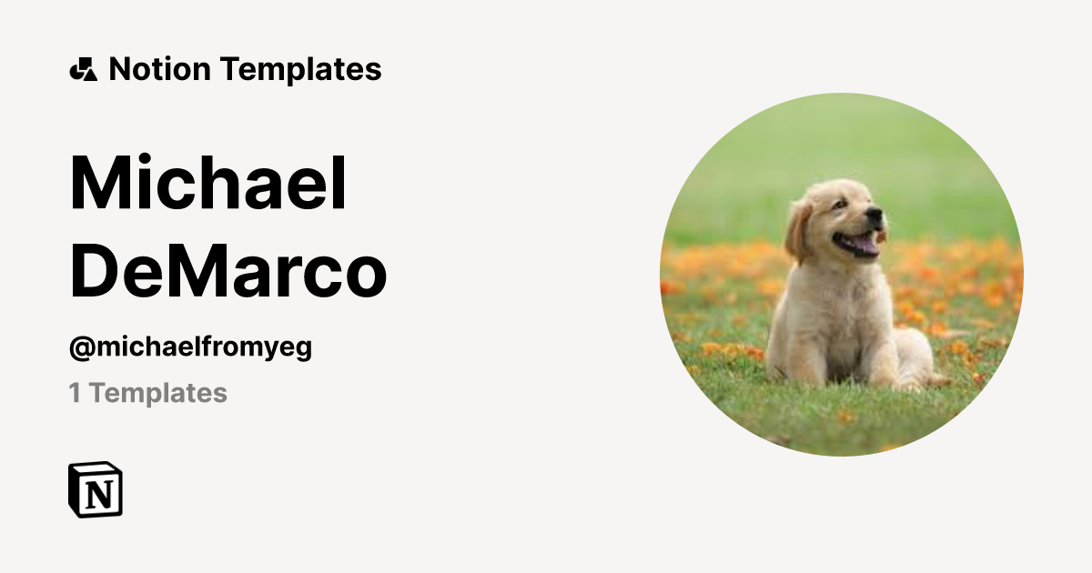 Michael DeMarco | Template Creator | Notion Marketplace