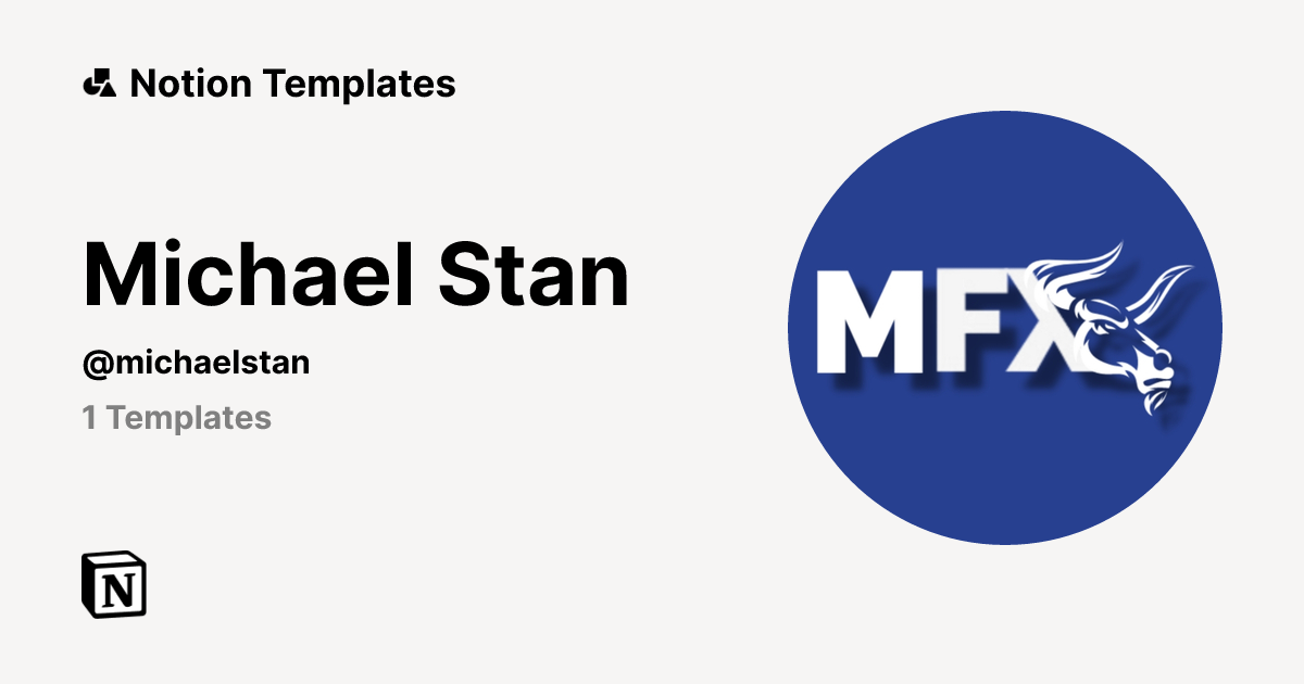 Michael Stan | Template Creator | Notion Marketplace