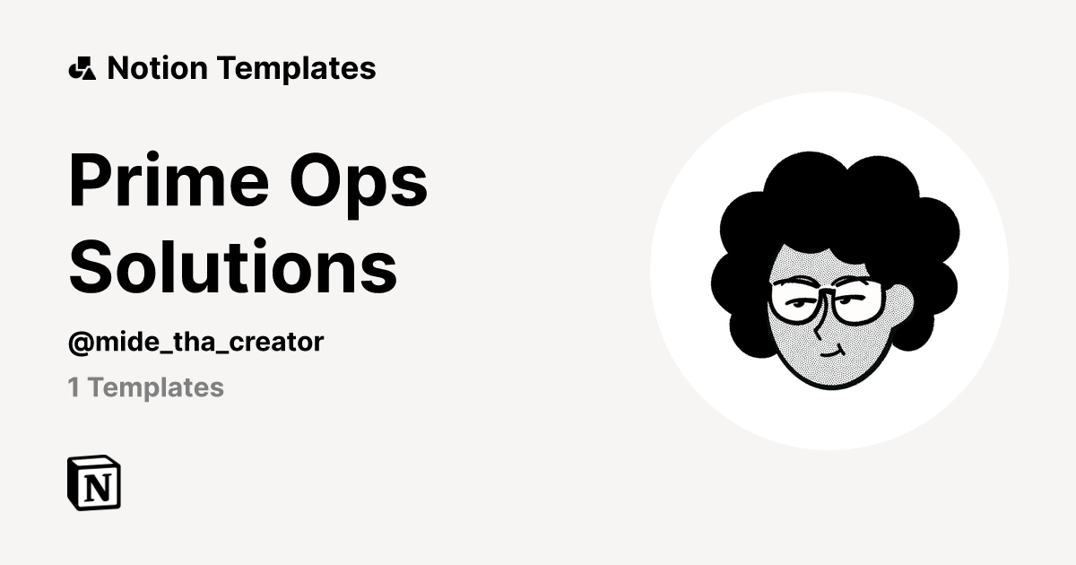 Prime Ops Solutions | Template Creator | Notion Marketplace