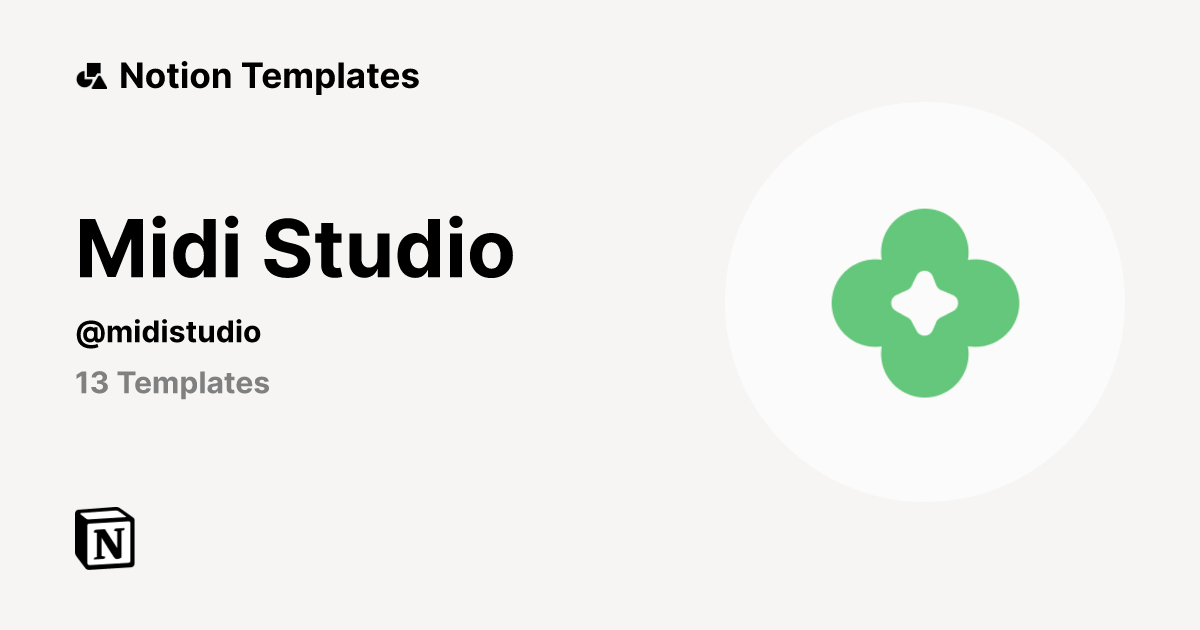 Midi Studio | Template Creator | Notion Marketplace