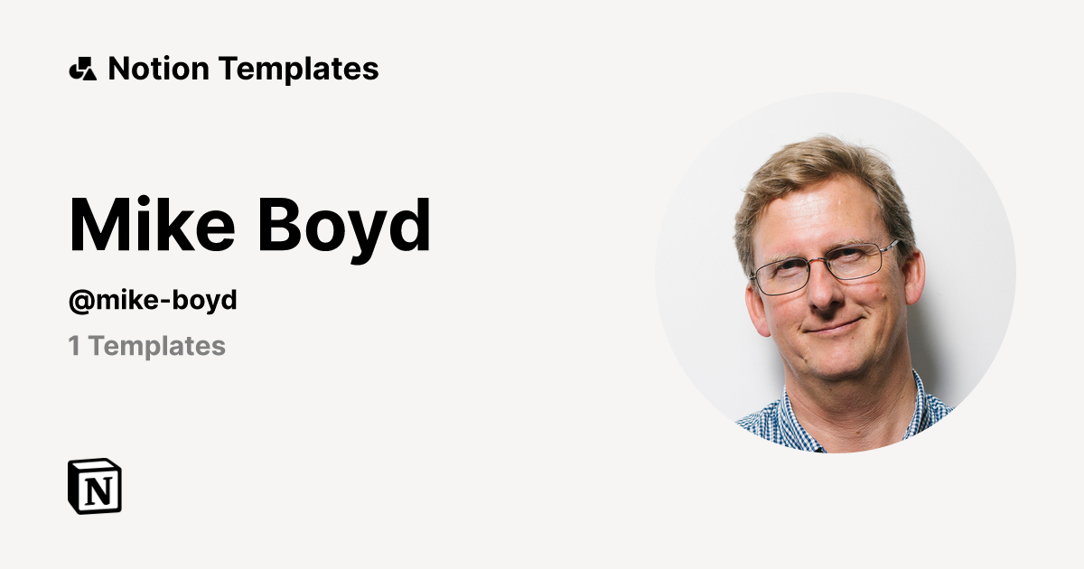 Mike Boyd | Template Creator | Notion Marketplace