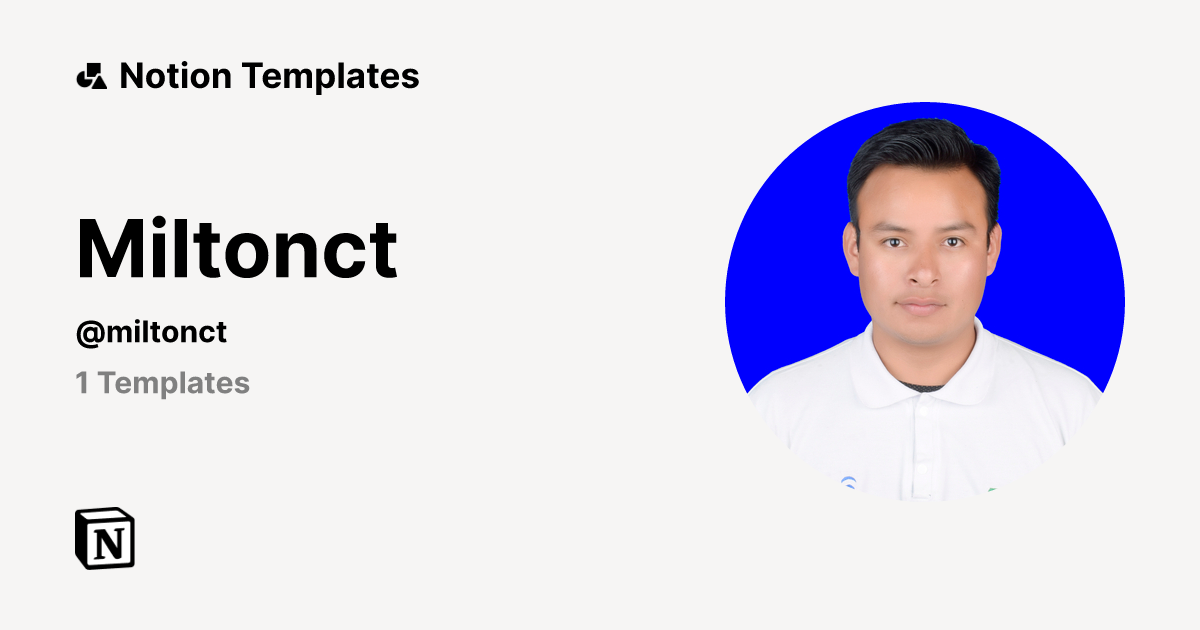 Miltonct | Template Creator | Notion Marketplace
