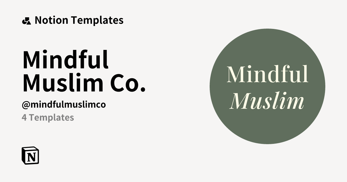 Mindful Muslim Co. | Template Creator | Notion Marketplace