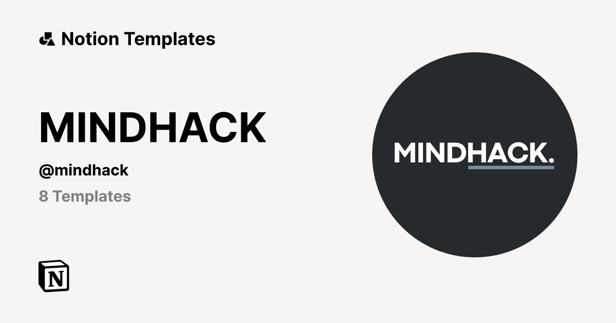 MINDHACK | Template Creator | Notion Marketplace