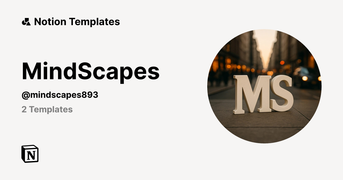 MindScapes | Template Creator | Notion Marketplace