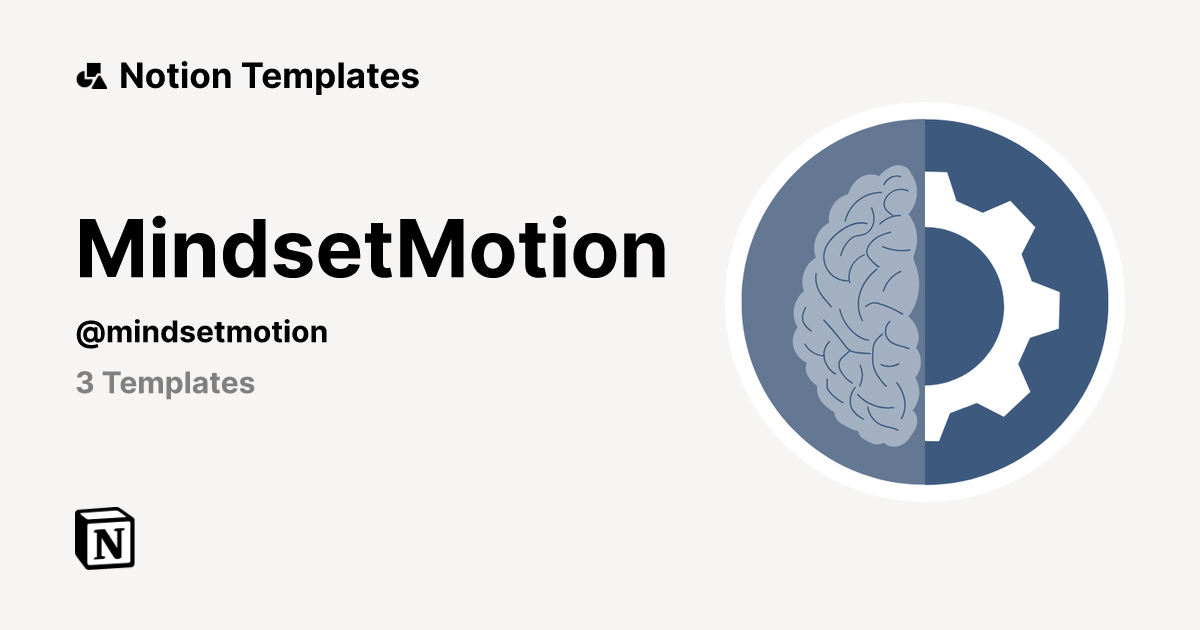 MindsetMotion | Template Creator | Notion Marketplace
