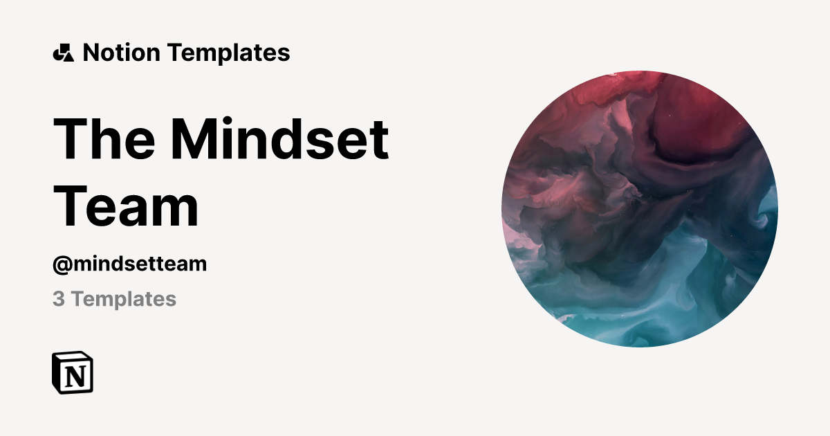 The Mindset Team | Template Creator | Notion Marketplace