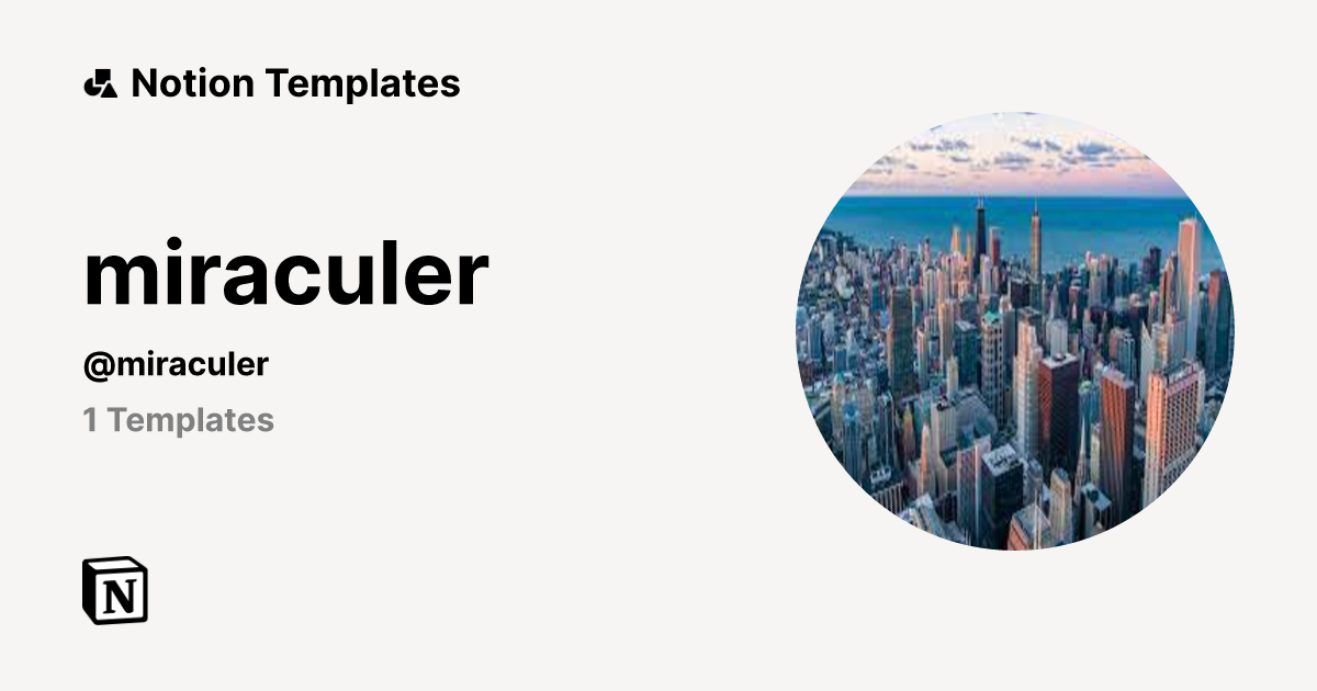 miraculer | Template Creator | Notion Marketplace