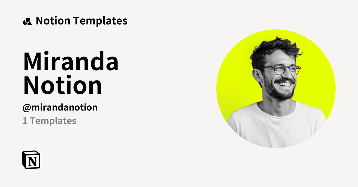 Miranda Notion | Template Creator | Notion Marketplace