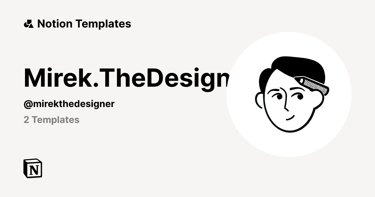 Mirek.TheDesigner | Template Creator | Notion Marketplace