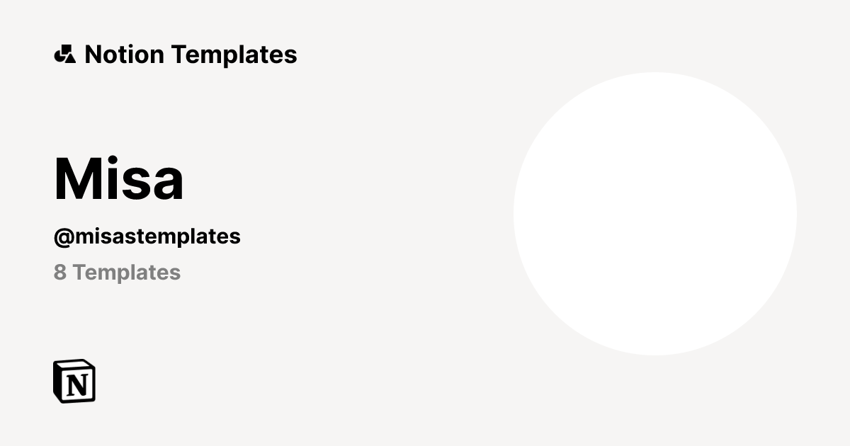 Misa | Template Creator | Notion Marketplace