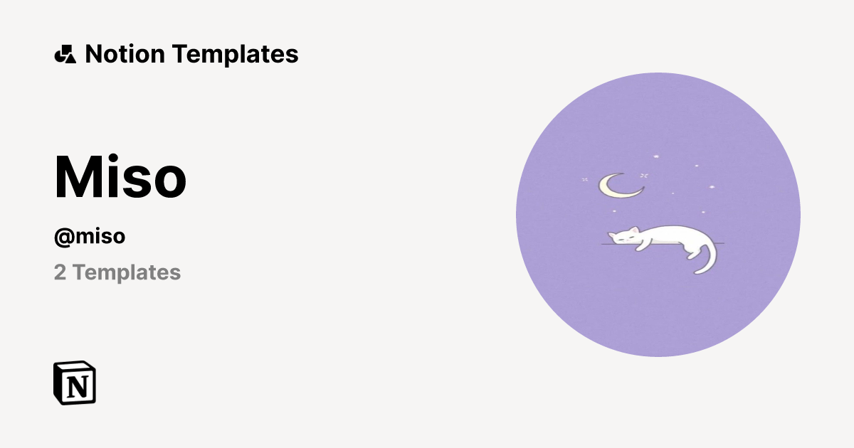 Miso | Template Creator | Notion Marketplace