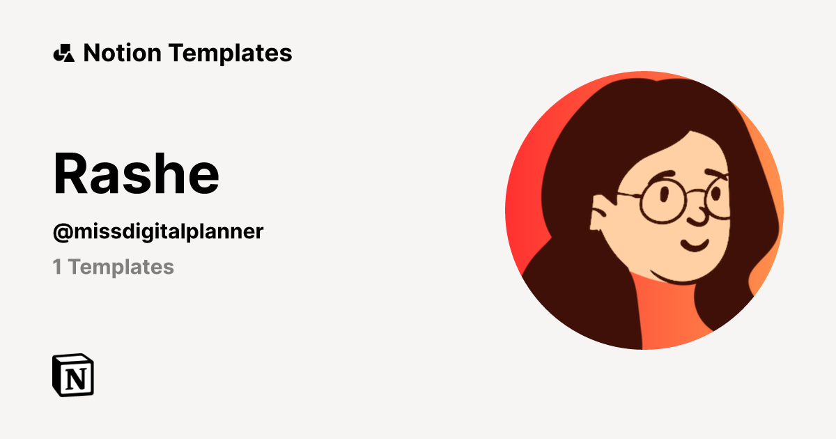 Rashe | Template Creator | Notion Marketplace