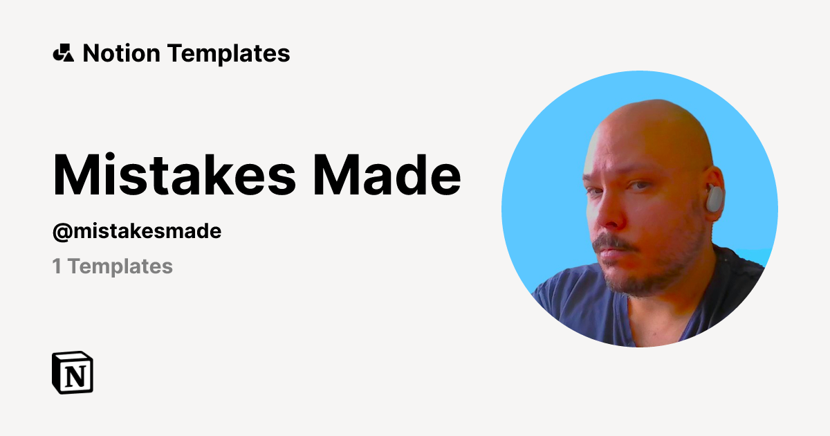 Mistakes Made | Template Creator | Notion Marketplace