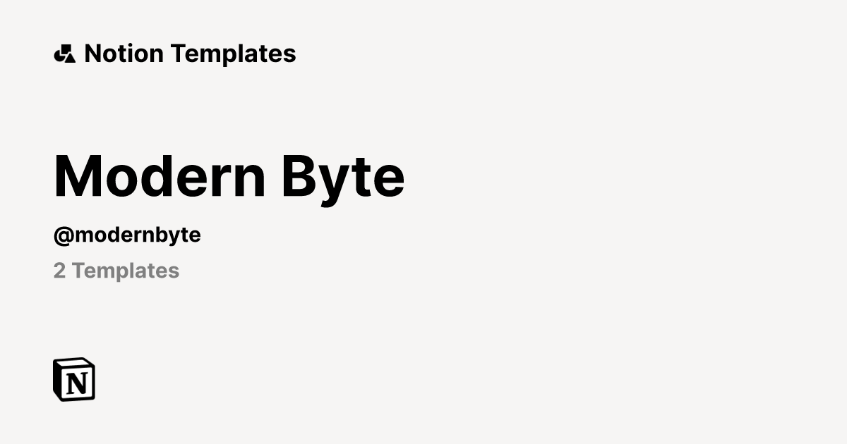 Modern Byte | Template Creator | Notion Marketplace