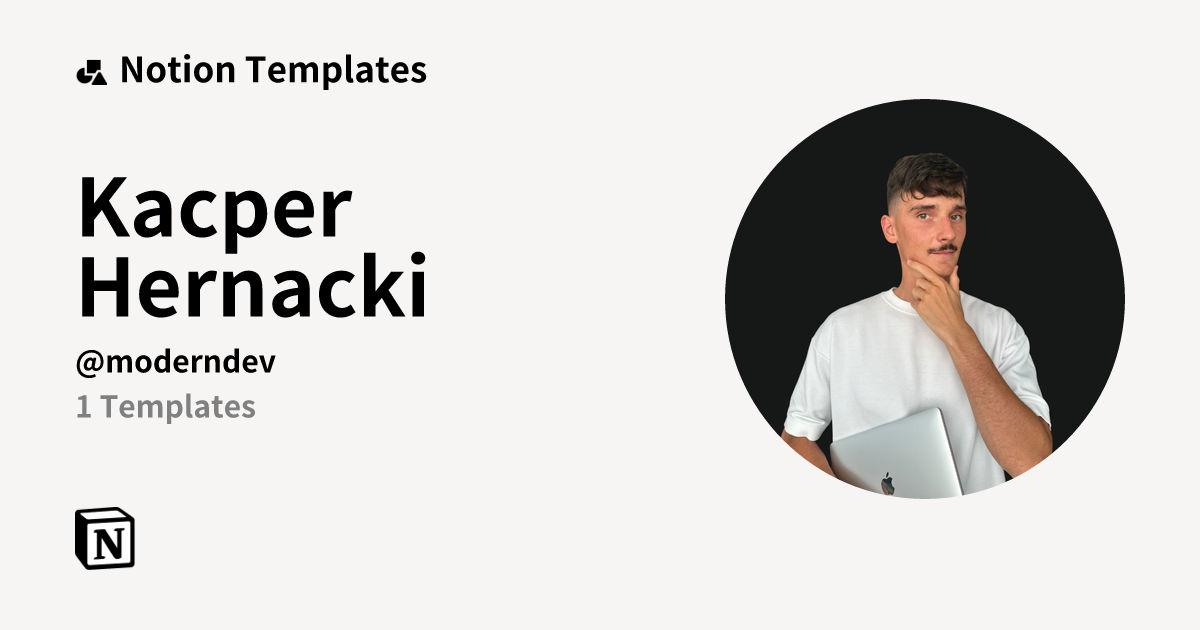 Kacper Hernacki | Template Creator | Notion Marketplace