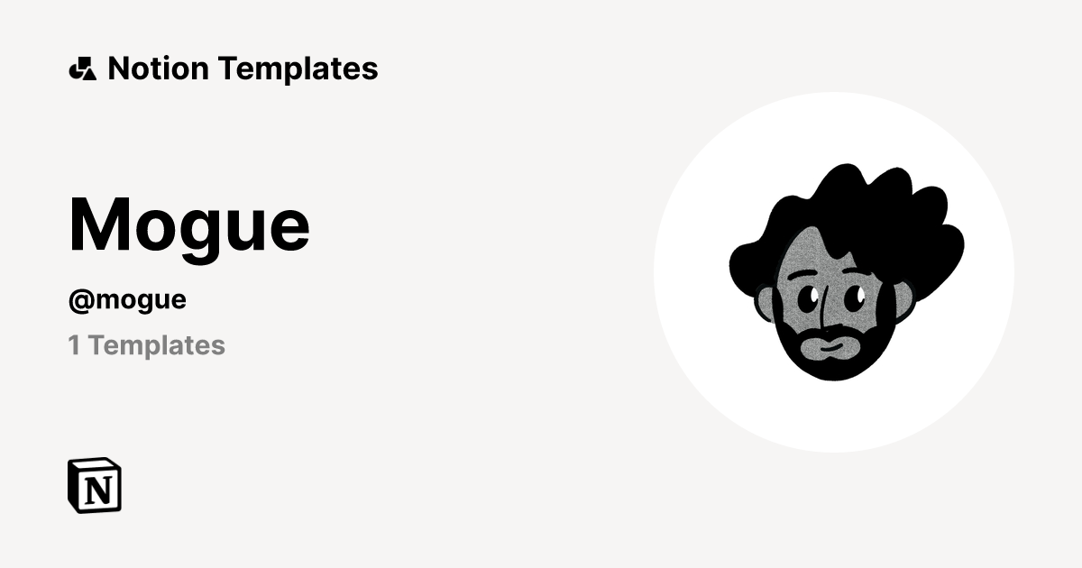 Mogue | Template Creator | Notion Marketplace