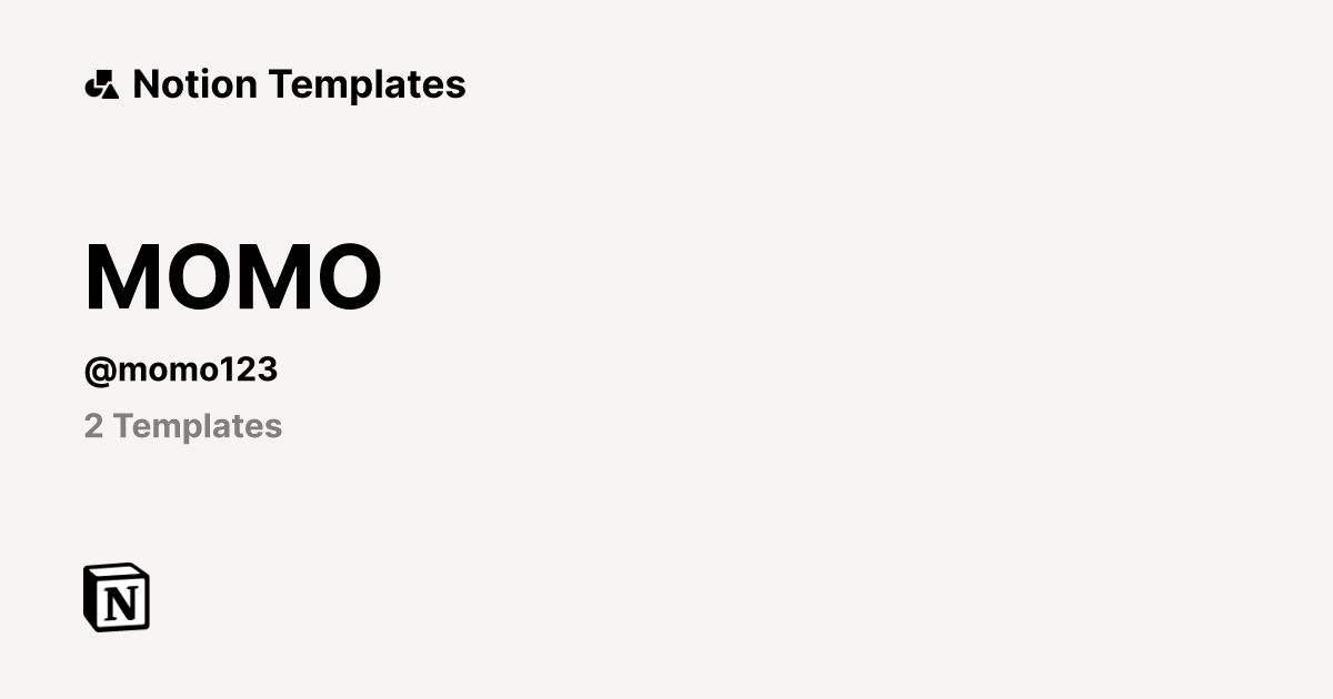 MOMO | Template Creator | Notion Marketplace