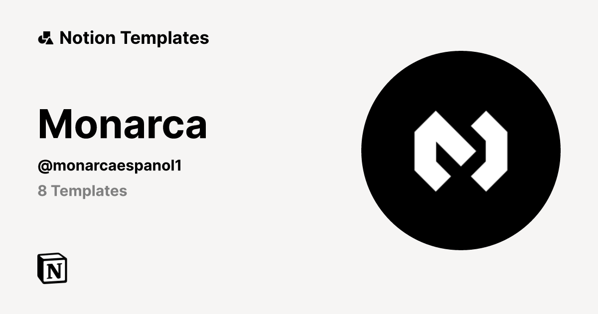 Monarca | Template Creator | Notion Marketplace