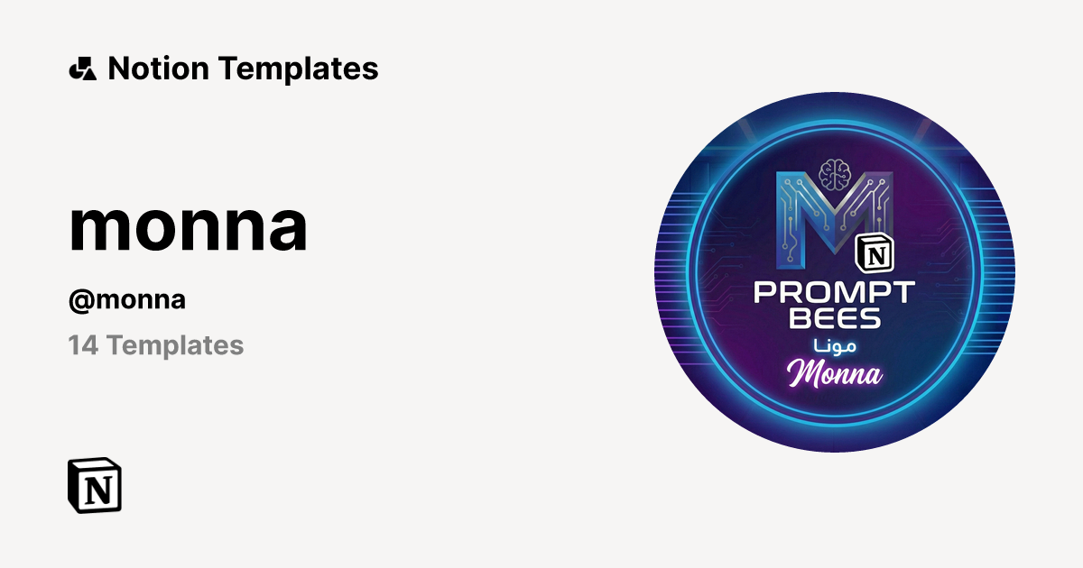 monna | Template Creator | Notion Marketplace