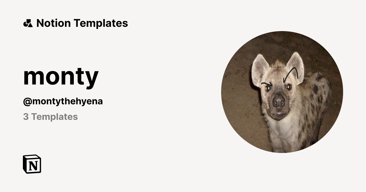 monty | Template Creator | Notion Marketplace
