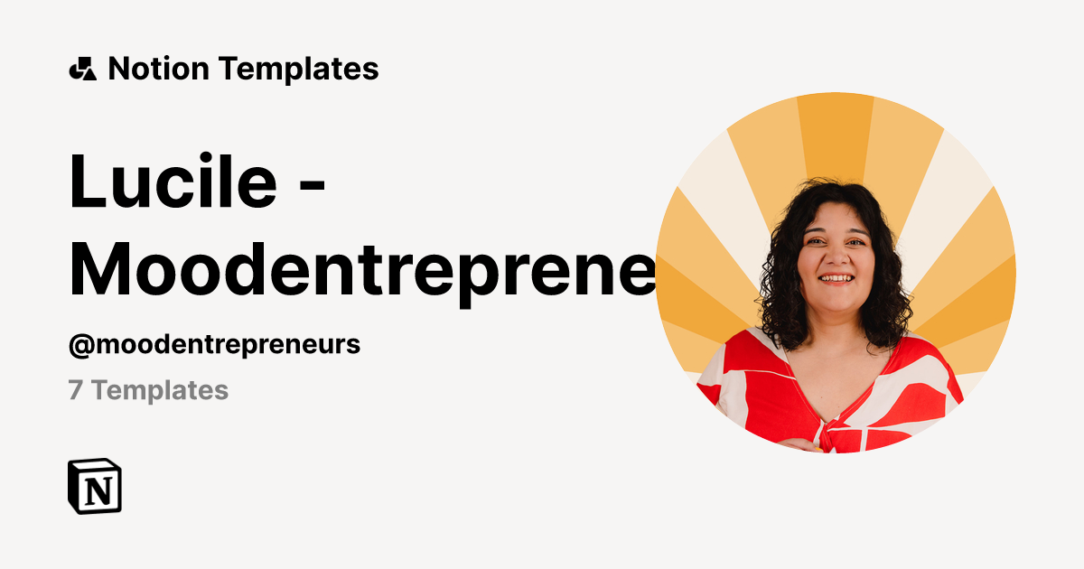 Lucile - Moodentrepreneurs | Template Creator | Notion Marketplace