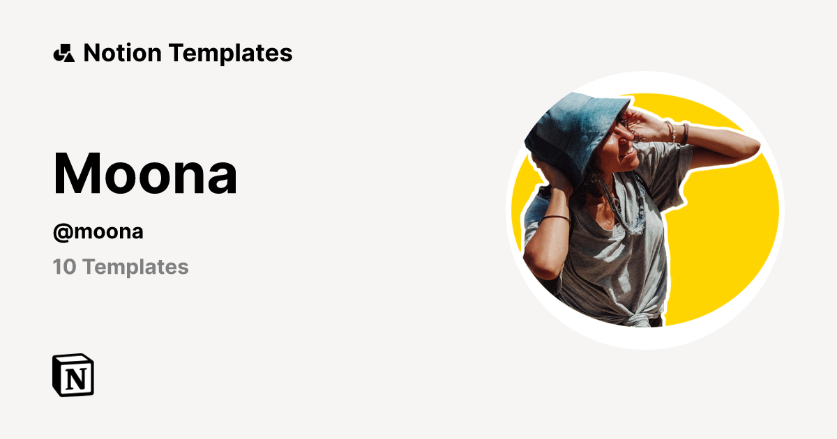 Moona | Template Creator | Notion Marketplace