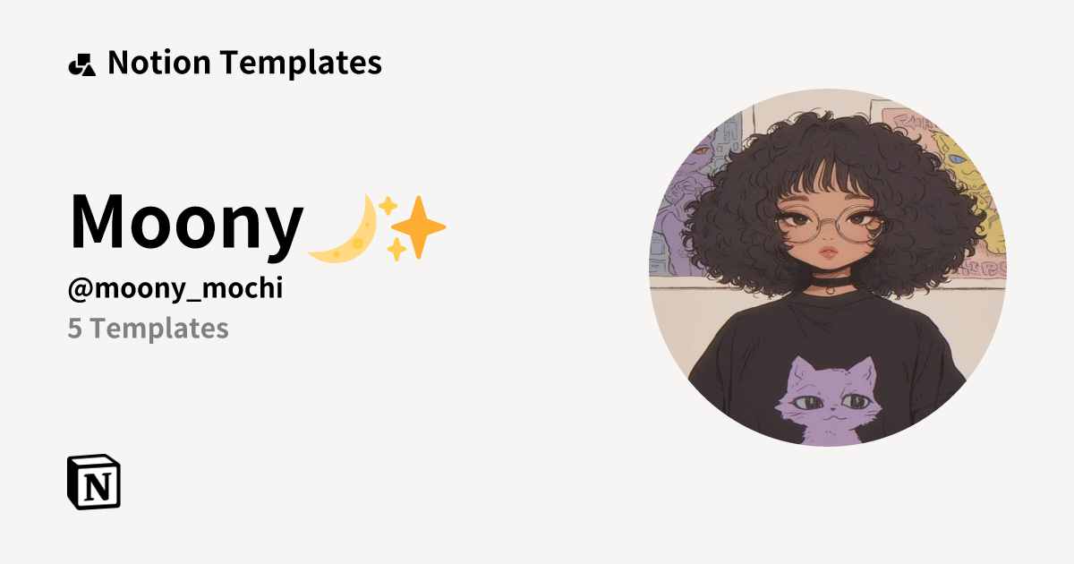 MoonMochi 🍡🌸🫛 | Template Creator | Notion Marketplace
