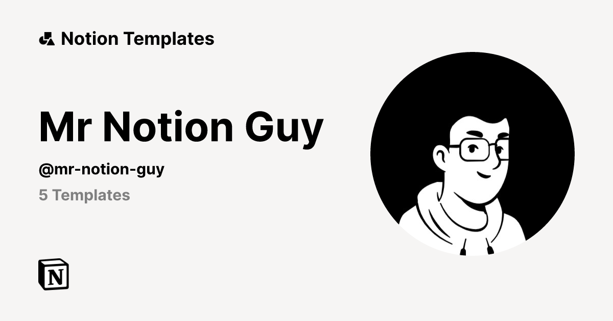 Mr Notion Guy | Template Creator | Notion Marketplace