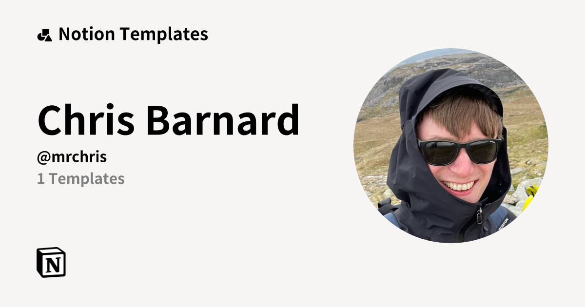 Chris Barnard | Template Creator | Notion Marketplace