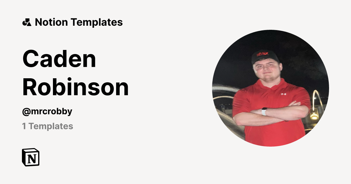 Caden Robinson | Template Creator | Notion Marketplace