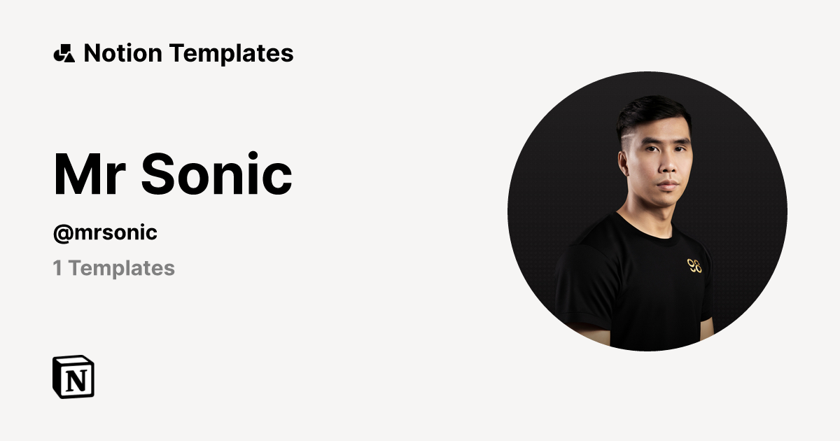 Mr Sonic | Template Creator | Notion Marketplace