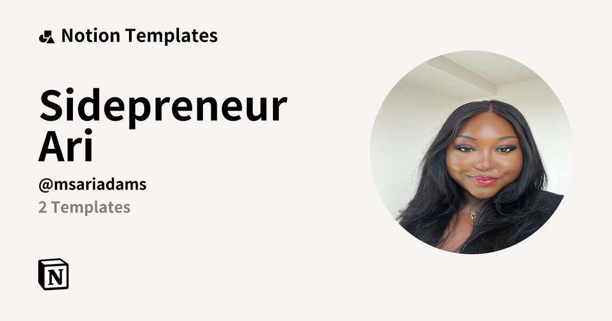 Sidepreneur Ari | Template Creator | Notion Marketplace