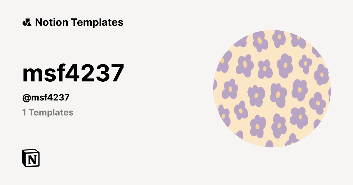 msf4237 | Template Creator | Notion Marketplace