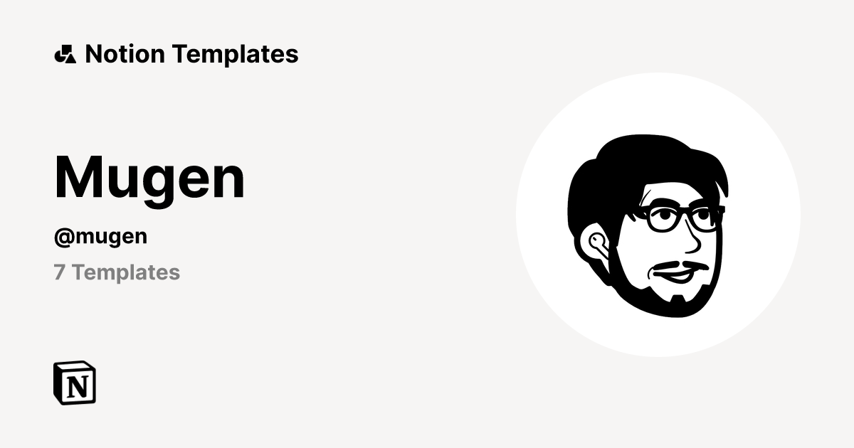 Mugen | Template Creator | Notion Marketplace